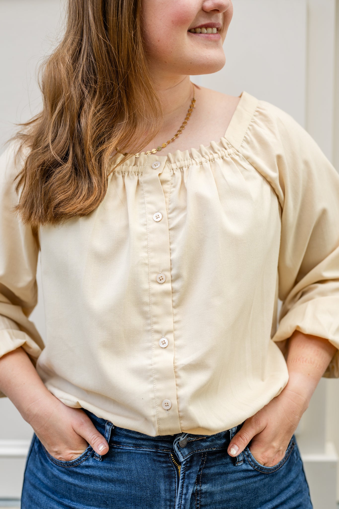 Button Up Square Neck Blouse – Evolverie Clothing