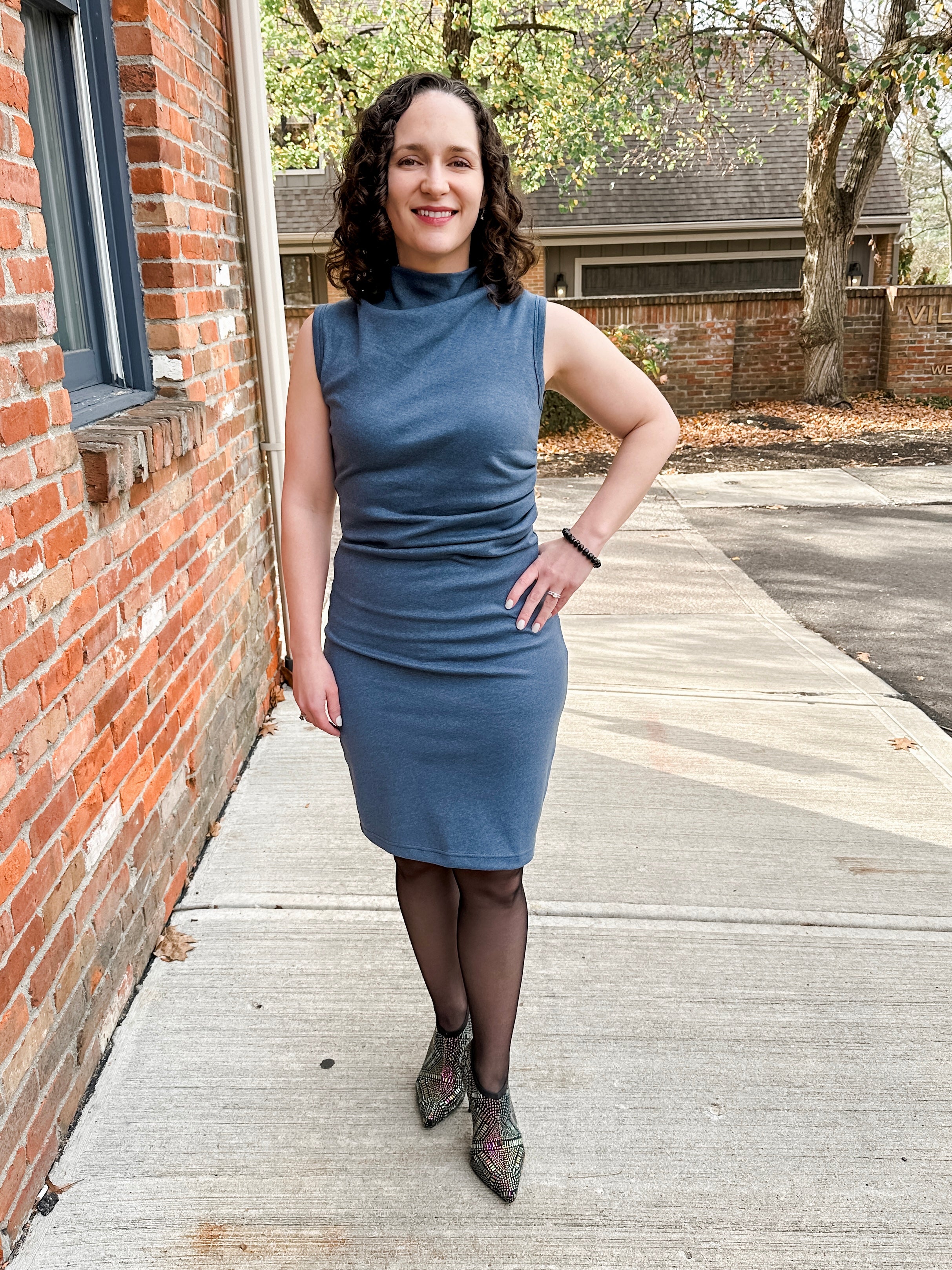 Soho Mock-Cowl Ruched Dress – Evolverie Clothing