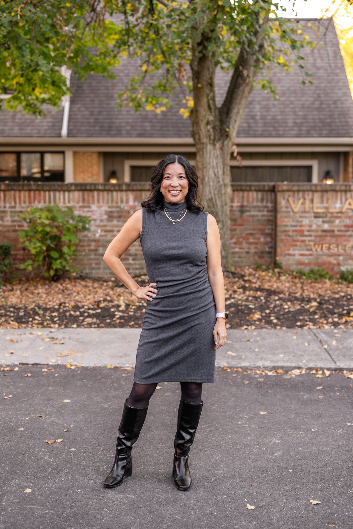 Soho Mock-Cowl Ruched Dress – Evolverie Clothing